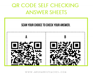 QR Code Self Checking Answer Sheets – Mrs. Harris Teaches…